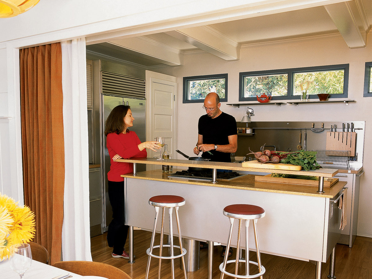 Kitchen design ideas: Curtains add flexibility and stage presence to a ...