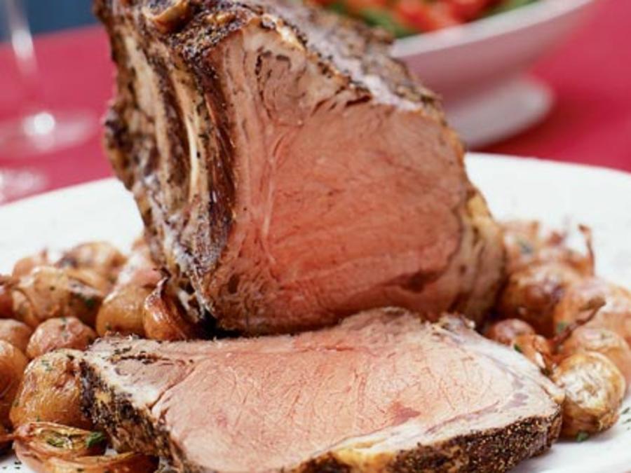 Lemon- & Pepper-crusted Prime Rib Roast & Root Vegetables Recipe ...
