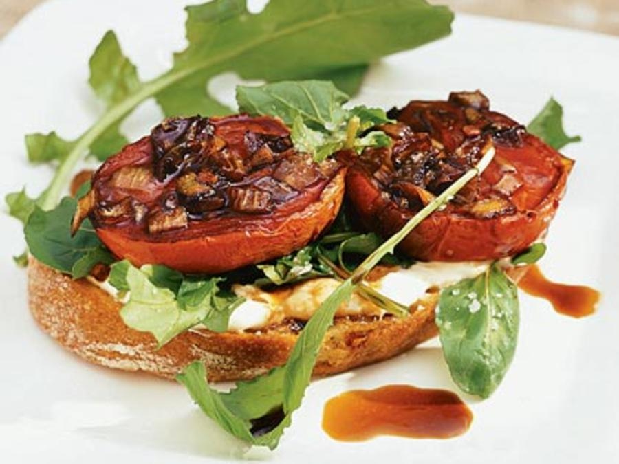 Roasted Roma Tomatoes on Toast Recipe - Sunset Magazine