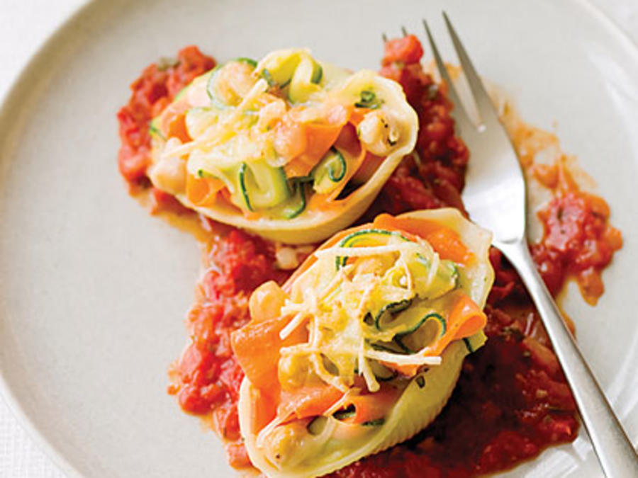 Vegetable Ribbon Pasta Shells Recipe - Sunset Magazine