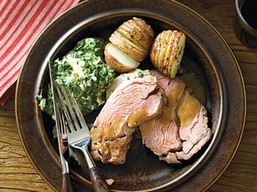 Lamb Shoulder Roast with Roasted Garlic Sauce Recipe - Sunset Magazine