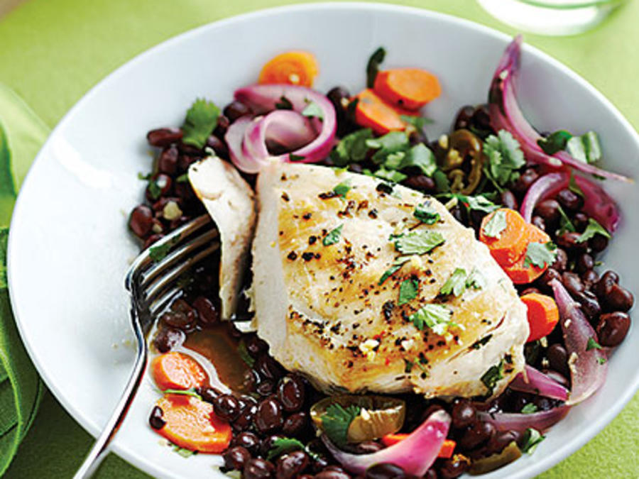 Chicken Escabeche with Cilantro Black Beans Recipe - Sunset Magazine