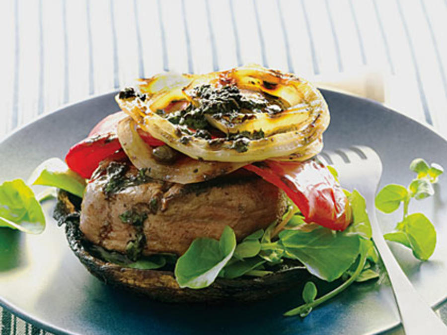 Grilled Steak and Portabella Stacks Recipe - Sunset Magazine