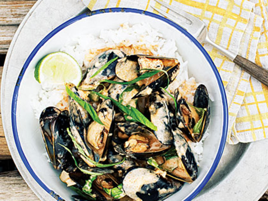 how to cook curry mussels