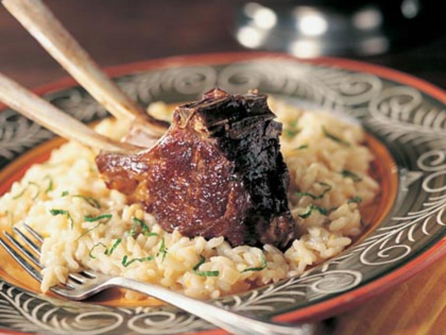 Lamb Chops with Mint Risotto Recipe - Sunset Magazine