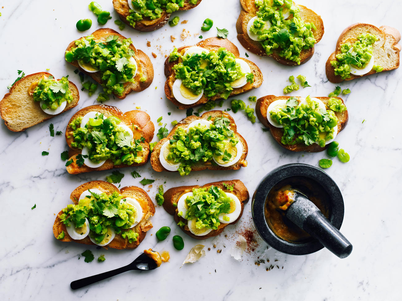 Open-Face Fava and Egg Salad Sandwiches Recipe – Sunset Magazine