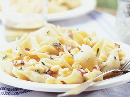 Pasta Shells with Corn and Bacon Recipe – Sunset Magazine