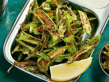 crispy okra chips