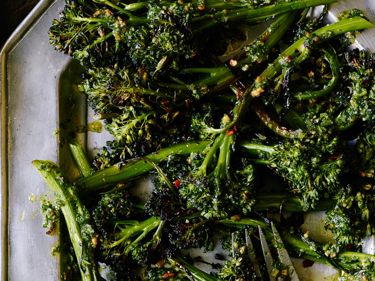 Roasted Broccolini With Almond Parsley Pesto Recipe Sunset Magazine